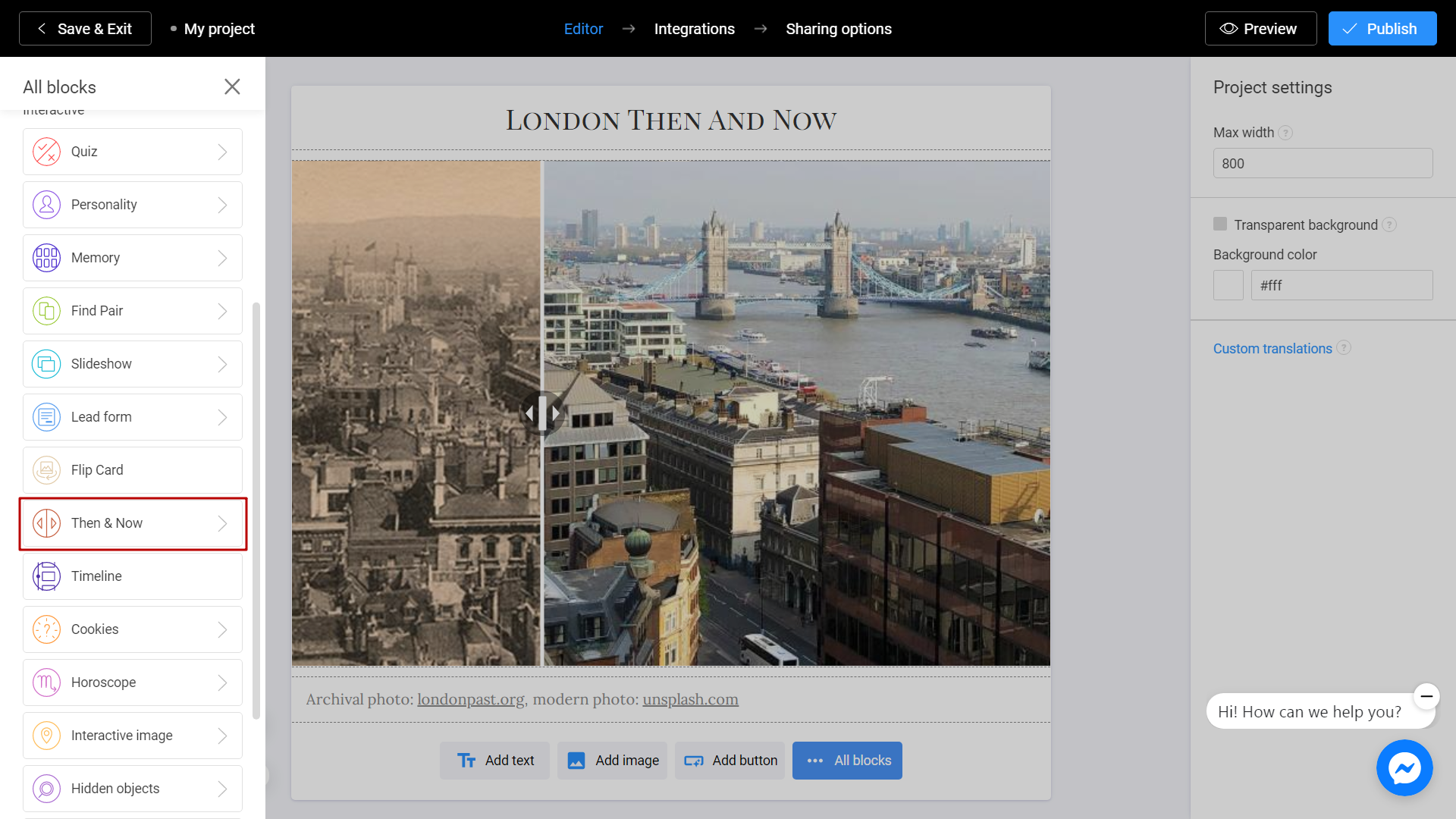 How to create Then/Now - Interacty Help Center